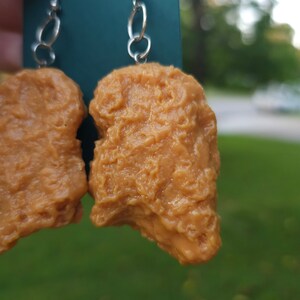 2pc Realistic Chicken Nugget Dangle Earring, Fake Food Earrings, Fun ...
