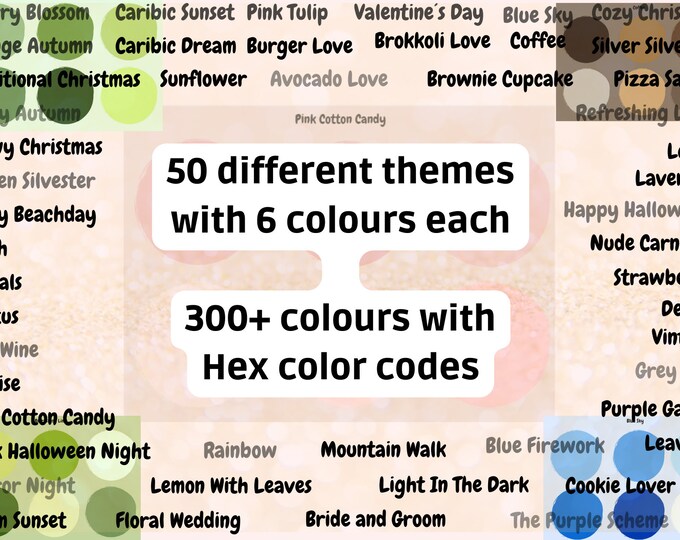 Digital Color Palette More Than 300 Colors With Hex Codes |procreate ...
