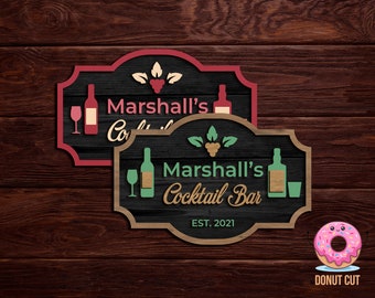Laser Cut Bar Sign | Etsy
