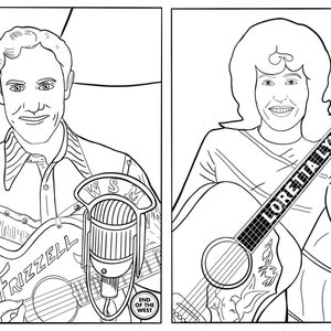 Legends of Country Music 12 Page PDF Coloring Book - Etsy