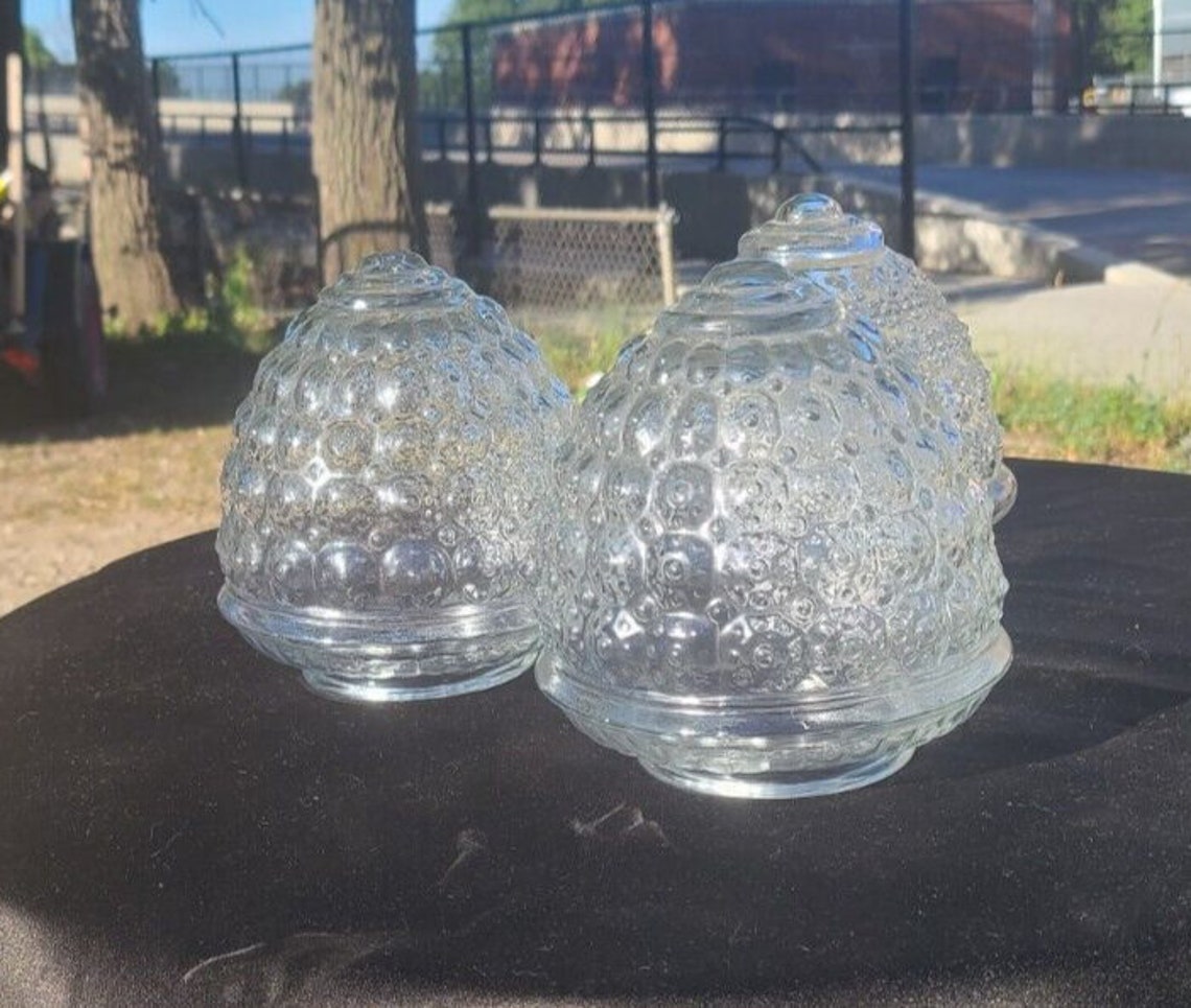 Clear Glass Bubbled Cone Lamp Shade 3 Pack - Etsy