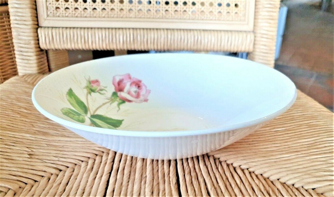 Vintage Mid-century Knowles Tea Rose Bowl Large Size for Serving or ...