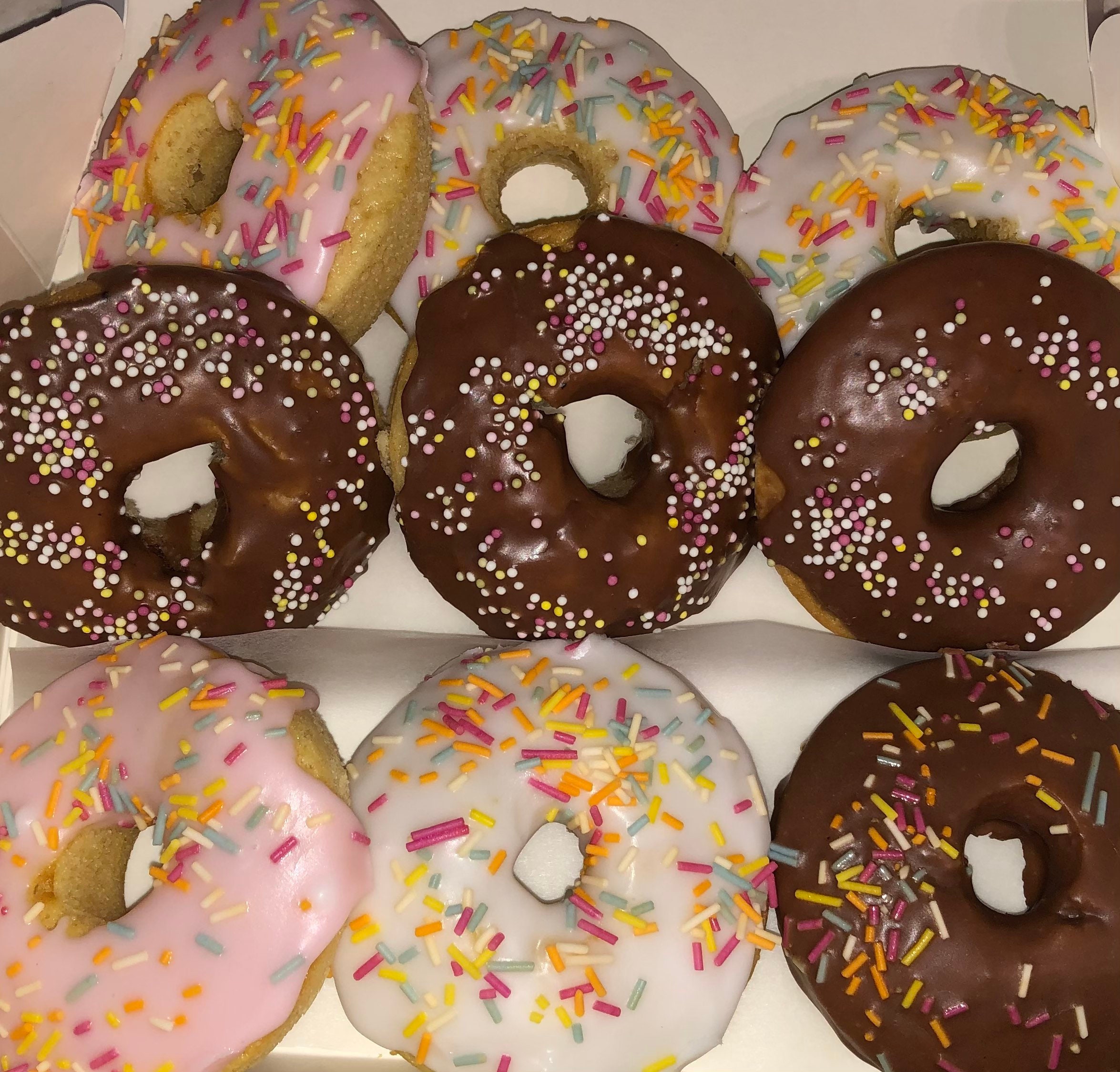 Box of 9 Iced Doughnuts/dairy Free Option - Etsy UK