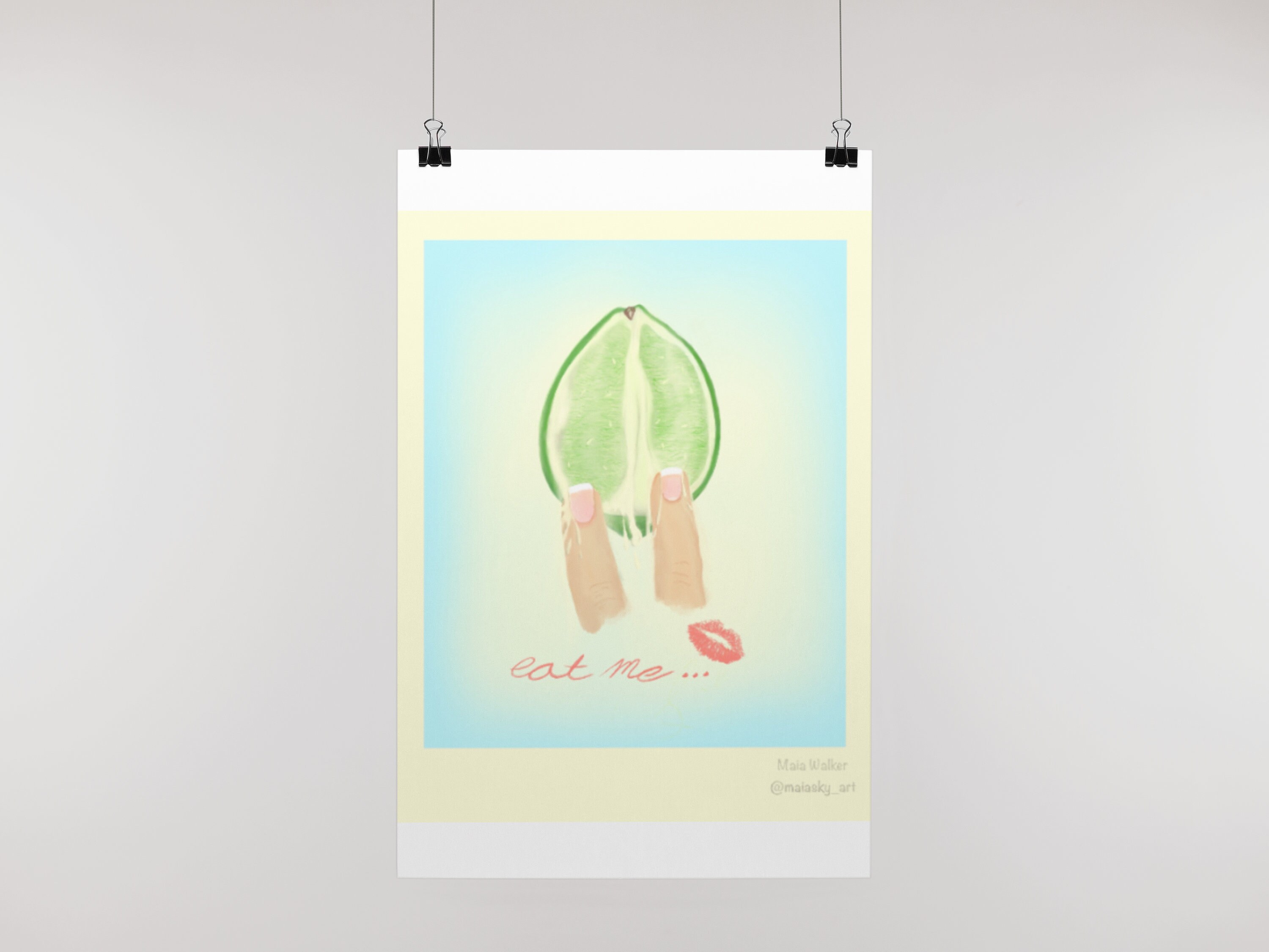 Zesty Lime Vagina Digital Print/ Fruit Fingering Printable Wall Art ...