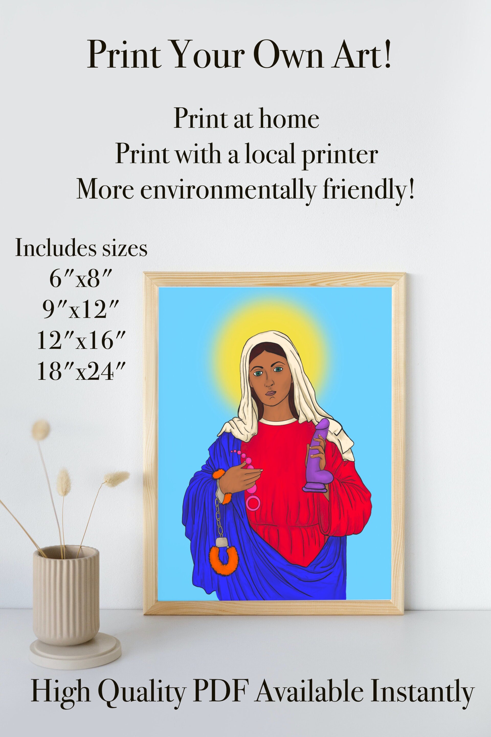 Virgin Mary Sex Toys Digital Print Funny Religious Art Work Etsy