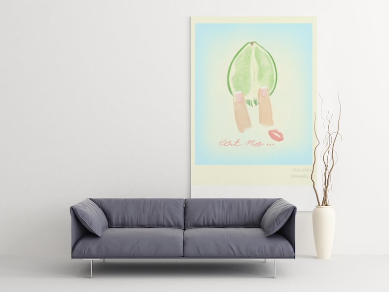 Zesty Lime Vagina Digital Print/ Fruit Fingering Printable Wall Art ...