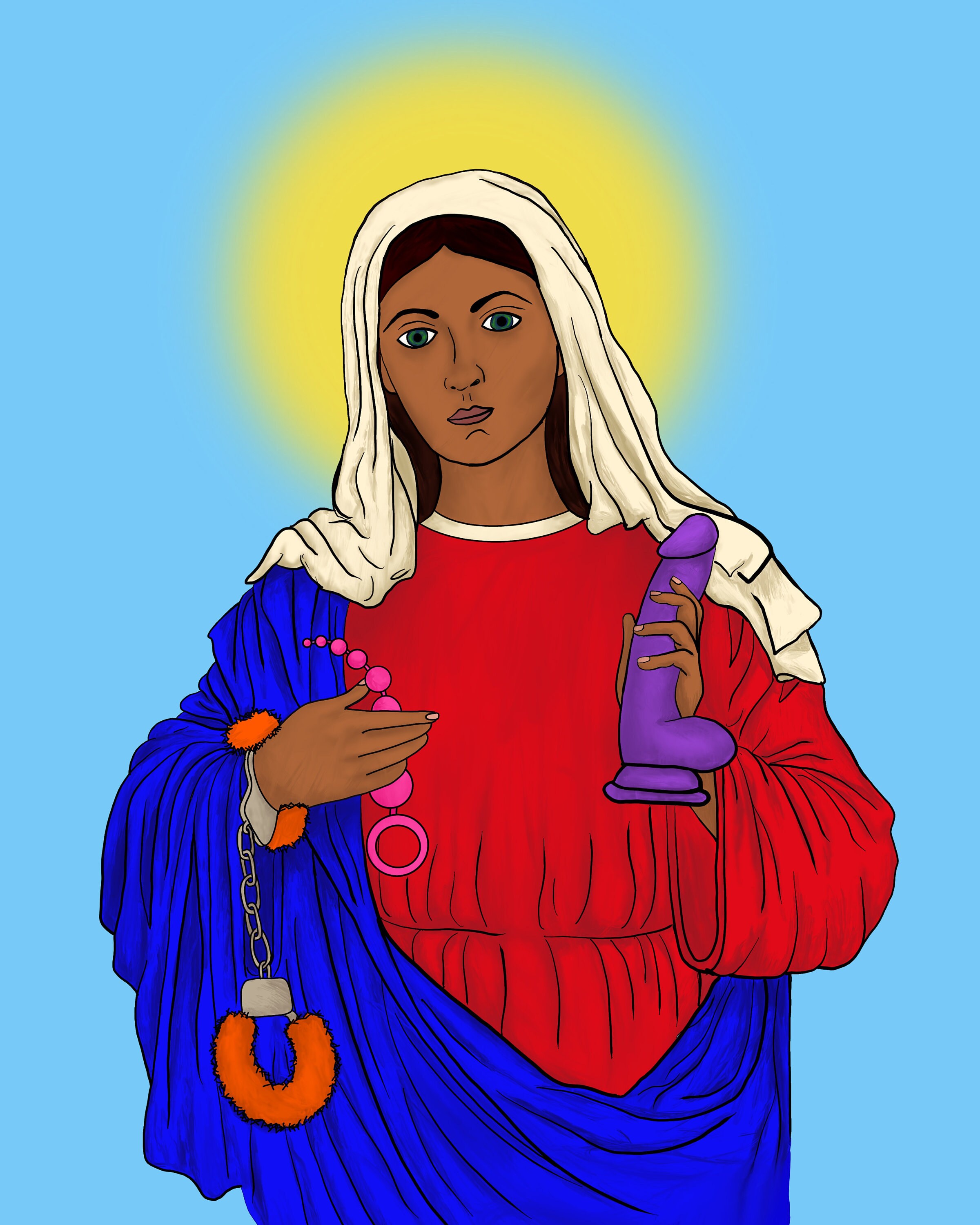 Virgin Mary Sex Toys Digital Print Funny Religious Art Work Etsy