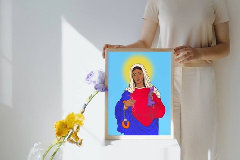 Virgin Mary Sex Toys Digital Print Funny Religious Art Work Etsy