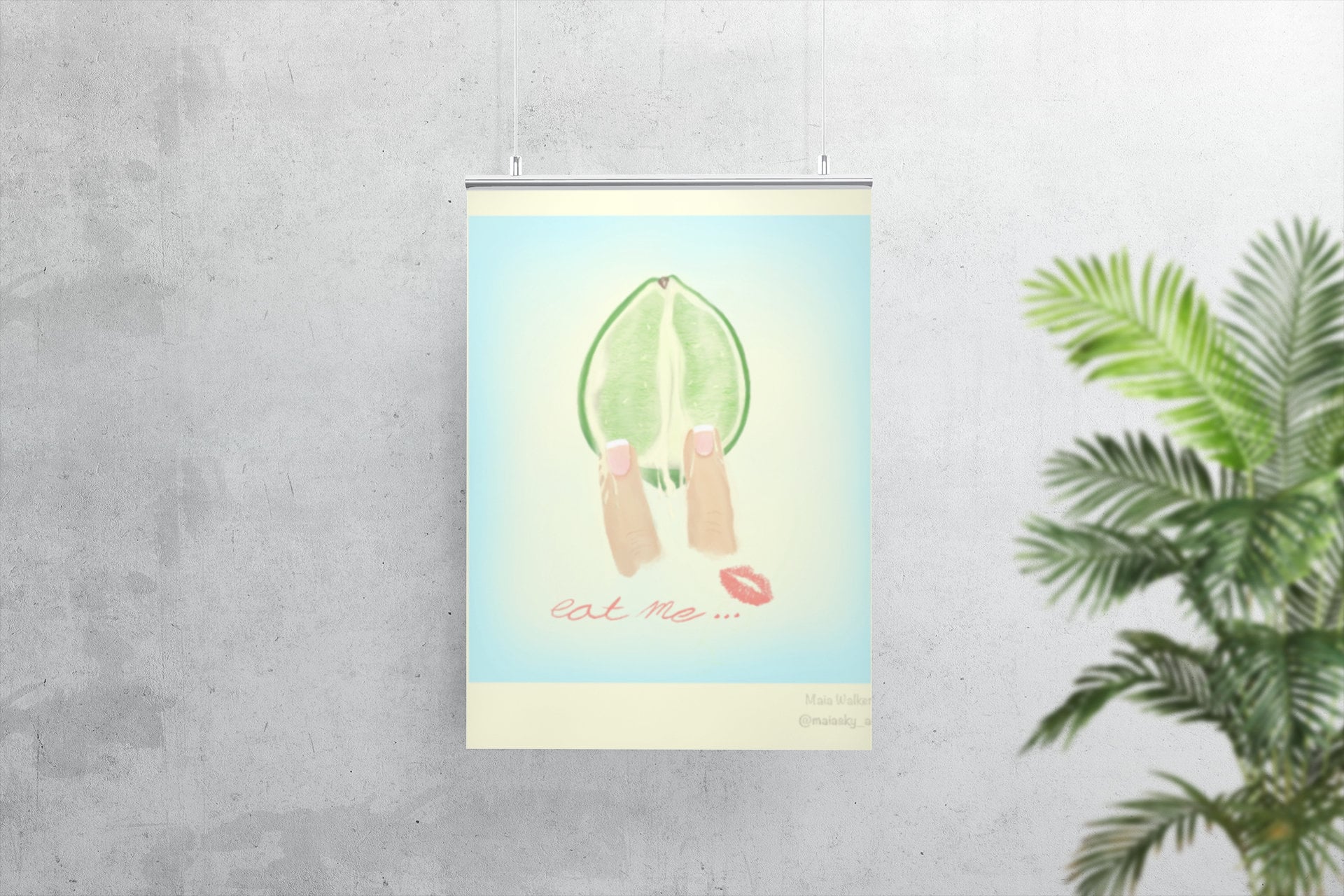 Zesty Lime Vagina Digital Print/ Fruit Fingering Printable Wall Art ...