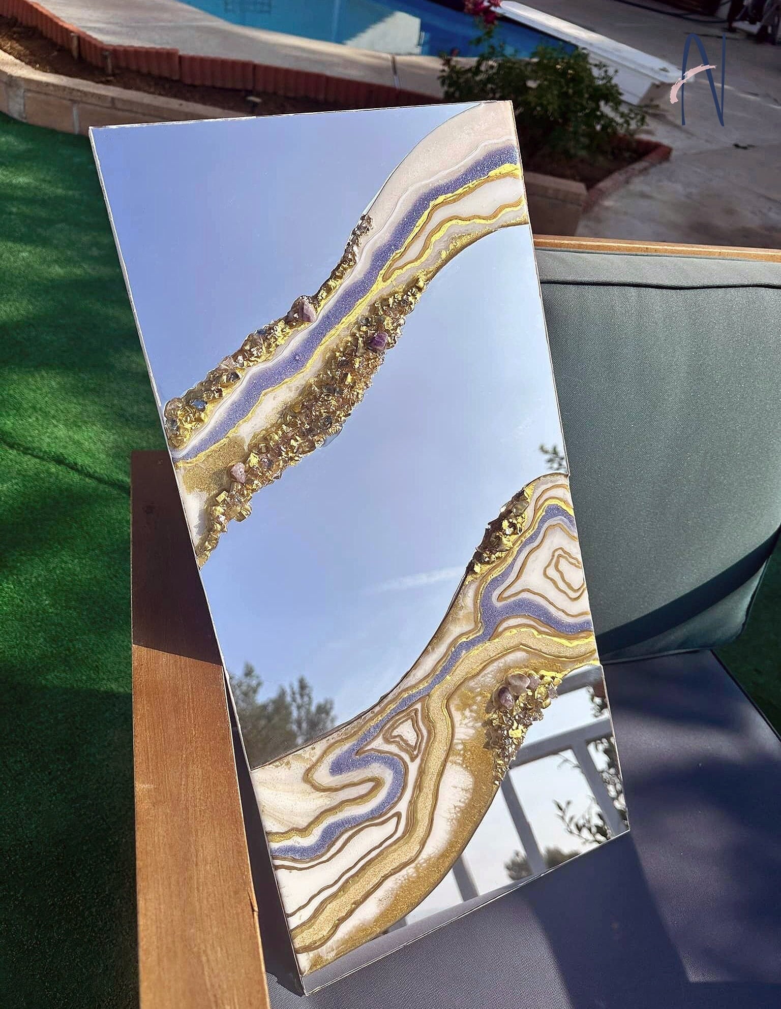 Unique Resin Wall Art With Mirror, Glass, Gift, Resin, Gift for Her ...