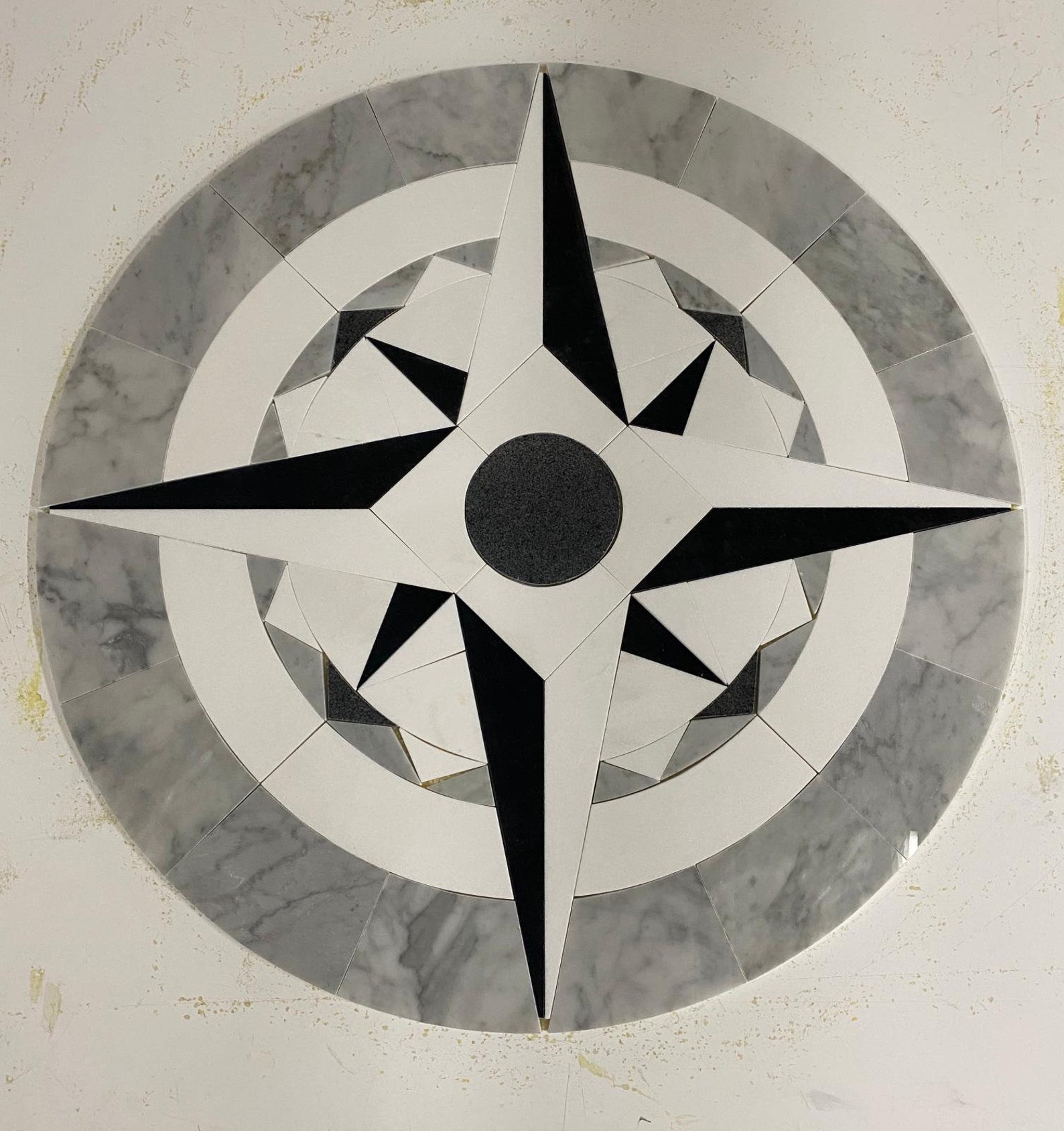 Floor Medallion Marble Mosaic Compass Star Design M032 - Etsy