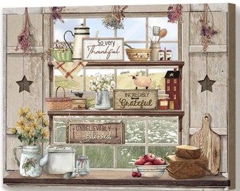 Farmhouse Kitchen Wall Canvas - Etsy