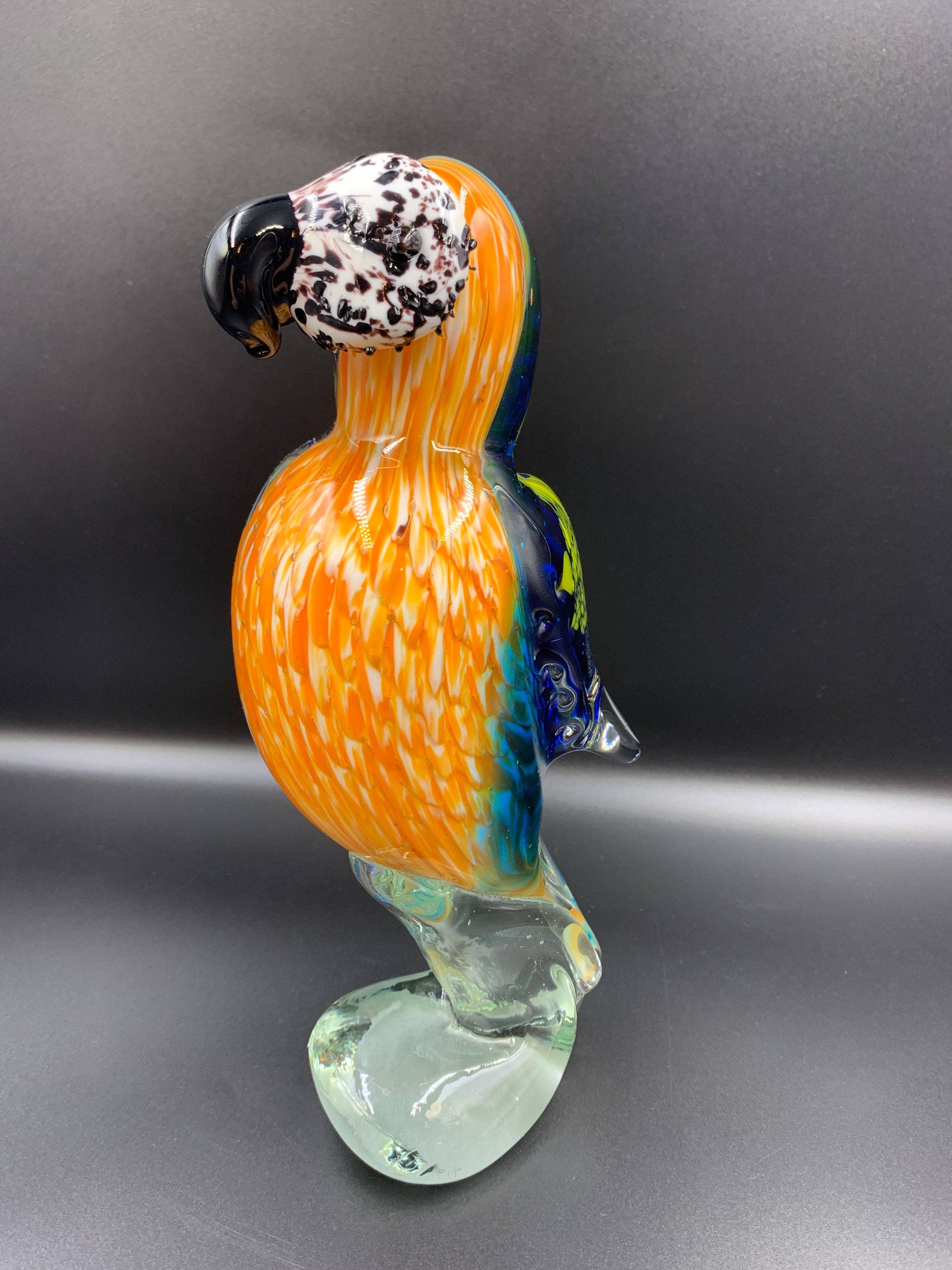 Murano Style Hand Blown Art Glass Parrot Bird Sculpture Figurine - Etsy