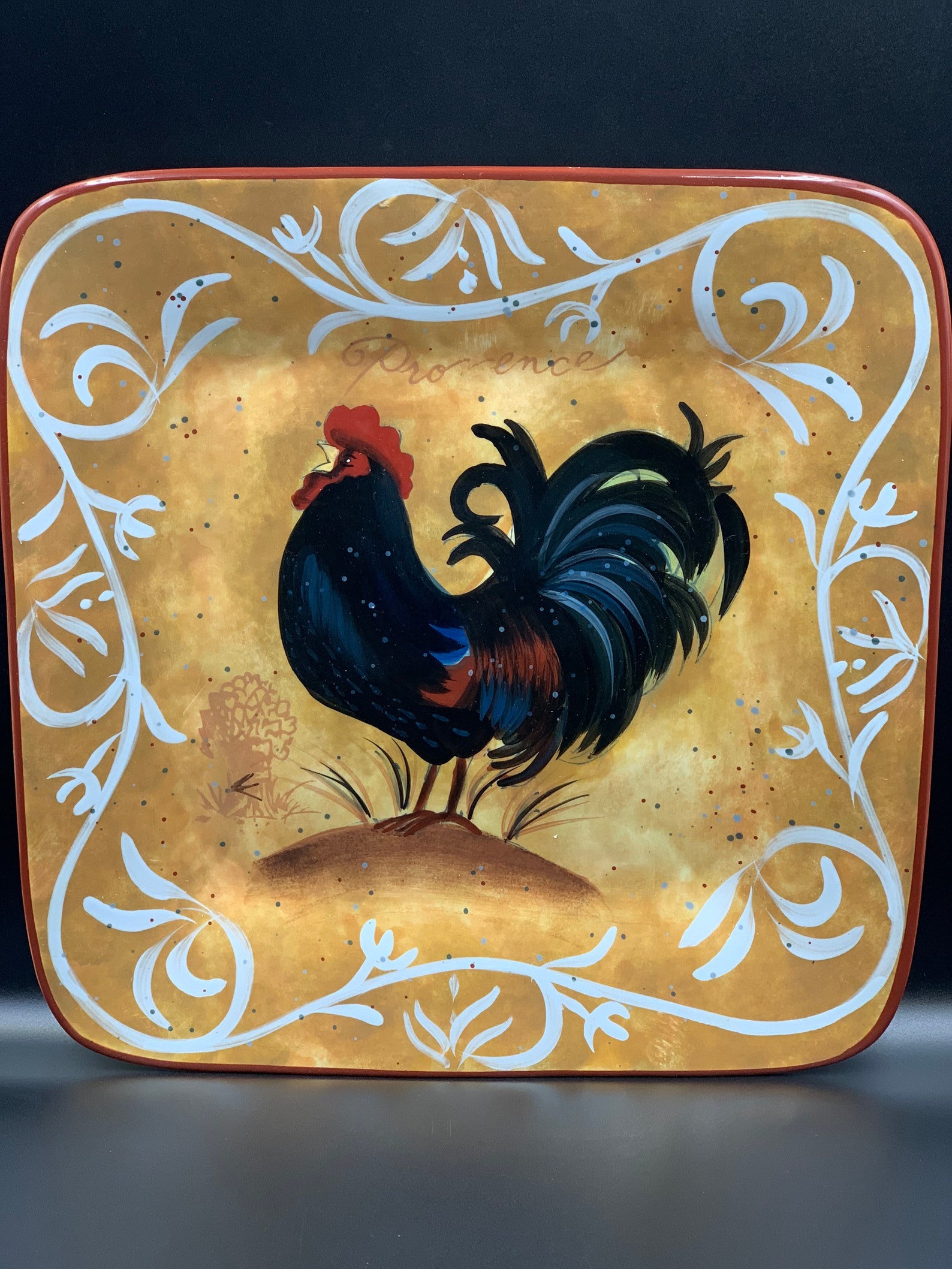 Goeffry Allen Golden Black Rooster Decorative Plate by Certified ...