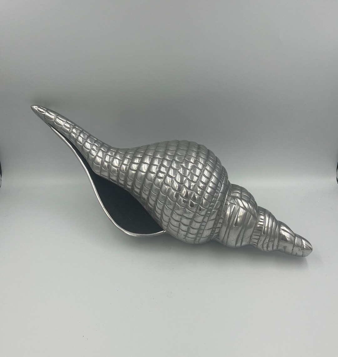 Vintage Pewter Distaff Spindle Shell Conch Shell, Distaff Spindle Shell ...