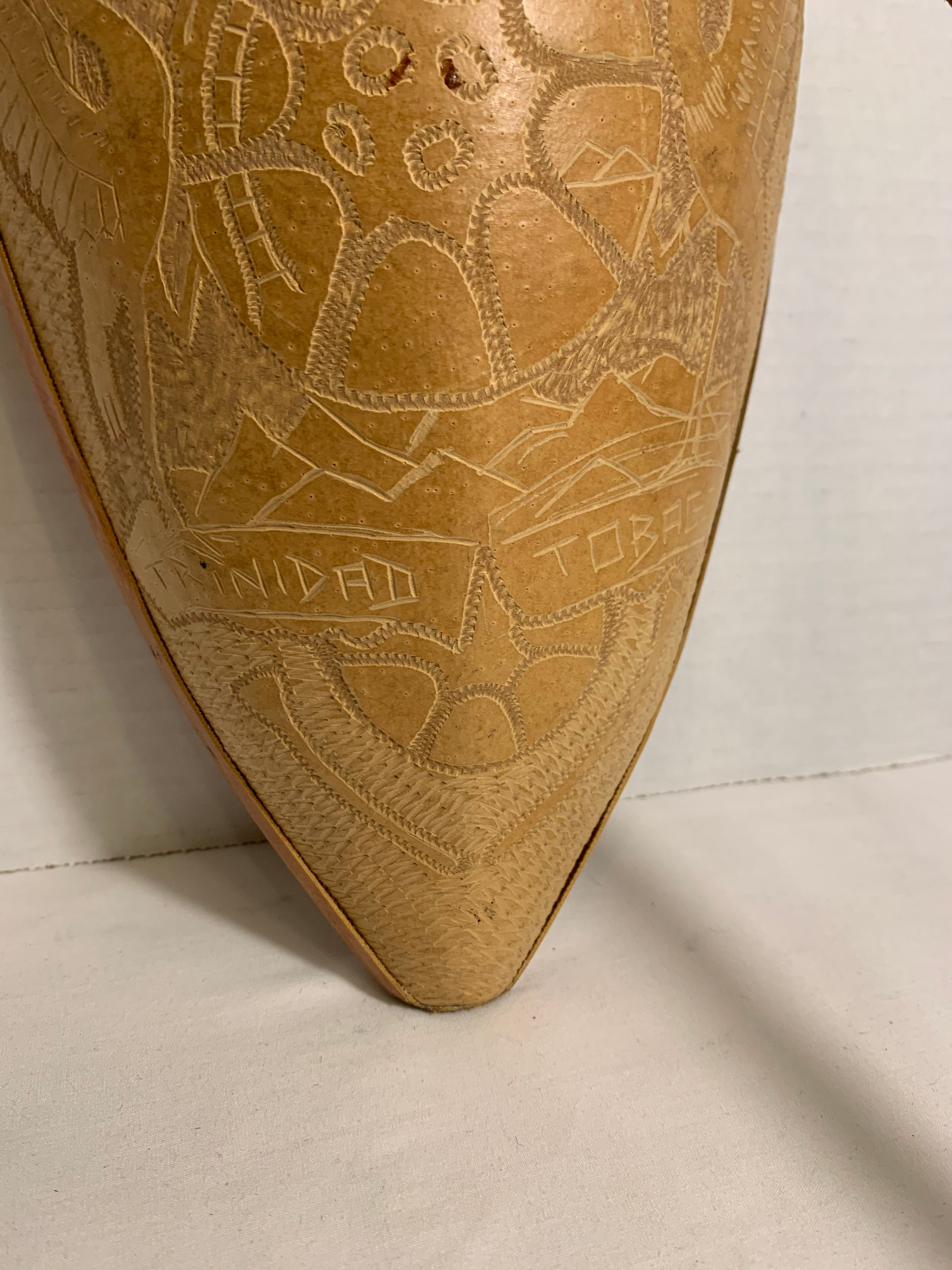 Unique authentic Trinidad and Tobago calabash and leather | Etsy