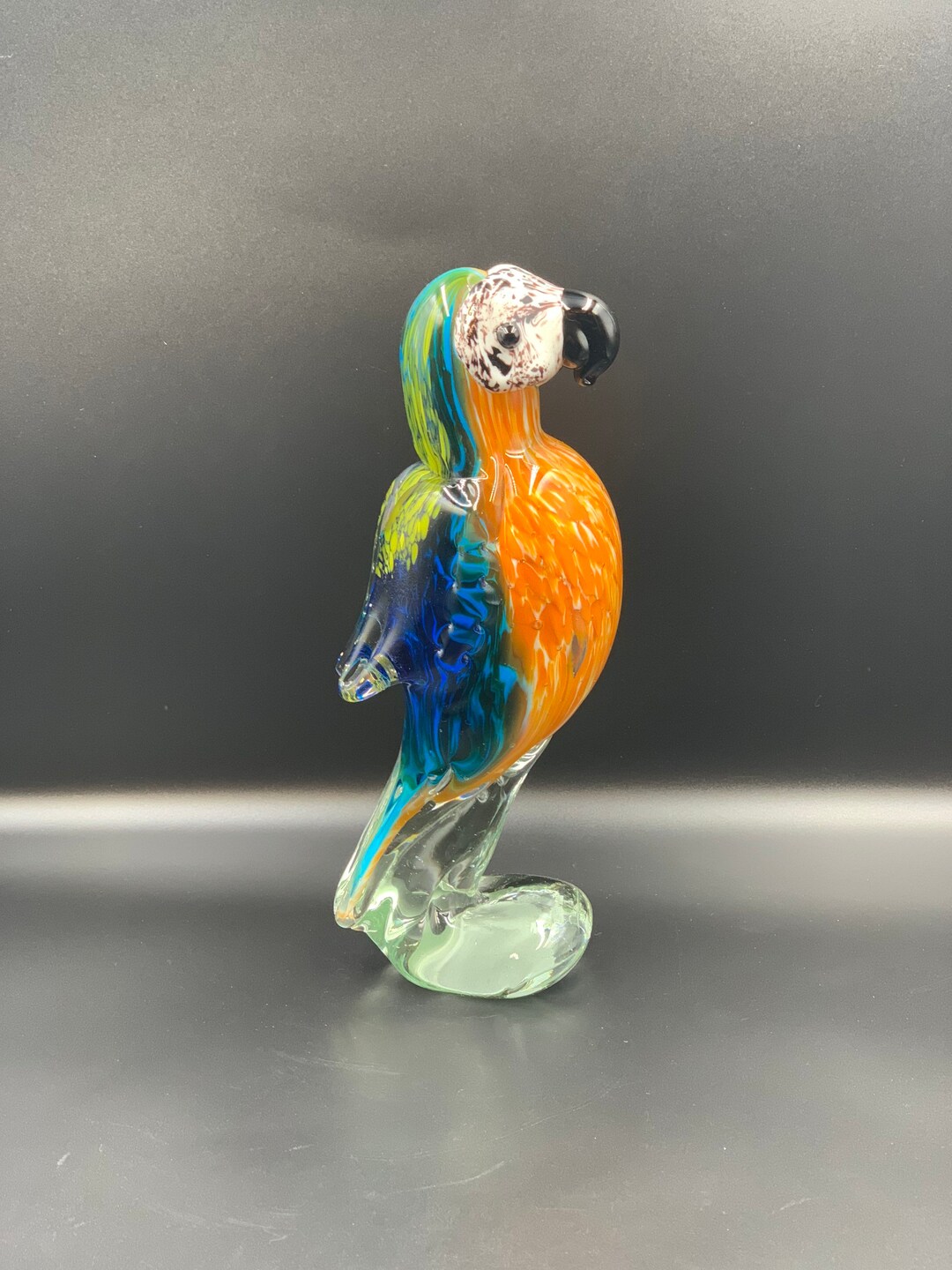 Murano Style Hand Blown Art Glass Parrot Bird Sculpture Figurine - Etsy