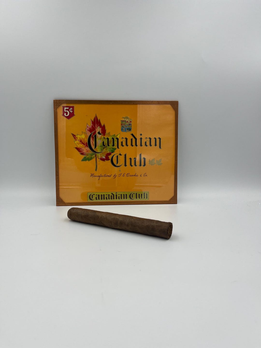 Original Vintage Label of Canadian Club Cigar Box, With Copper Frame ...