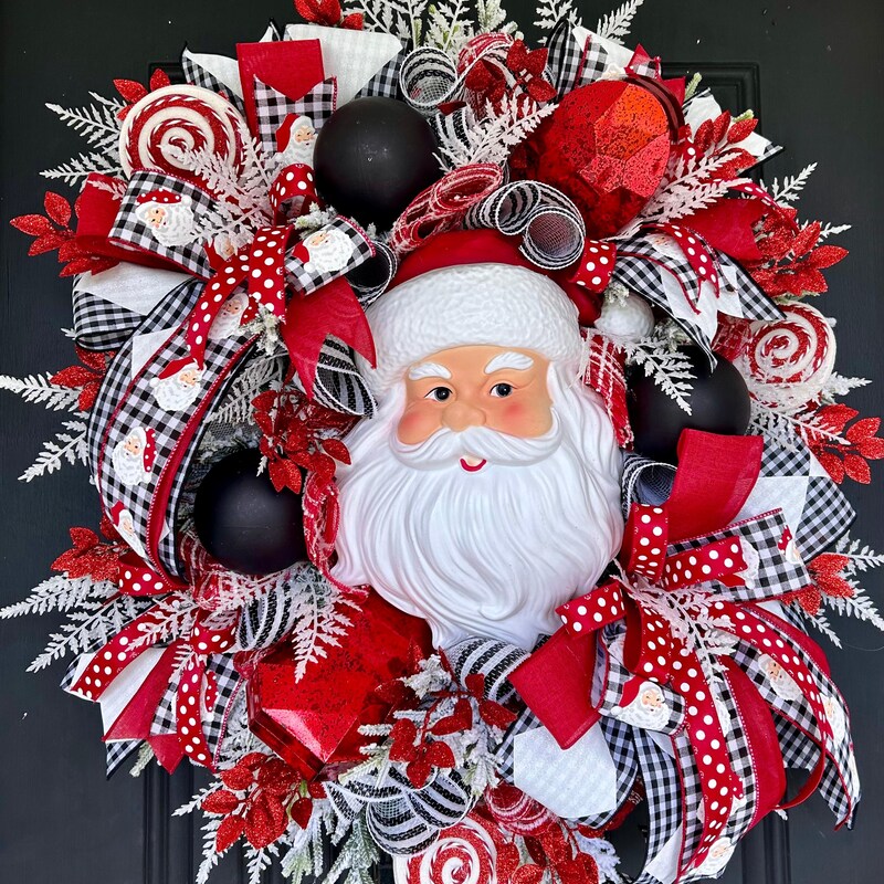 Santa Wreath - Etsy