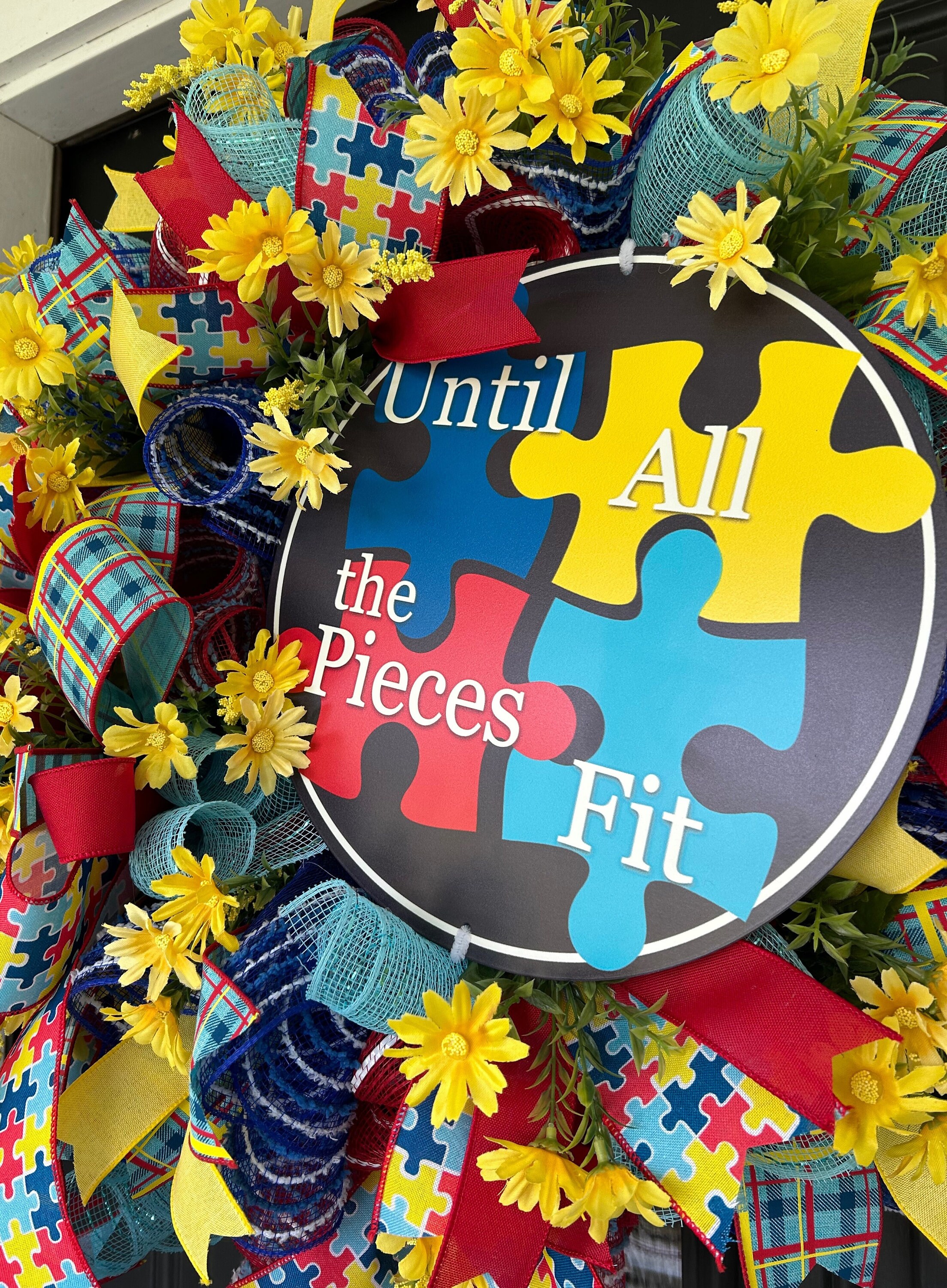 Autism Wreath Autism Awareness Wreath Autism Wreath for - Etsy