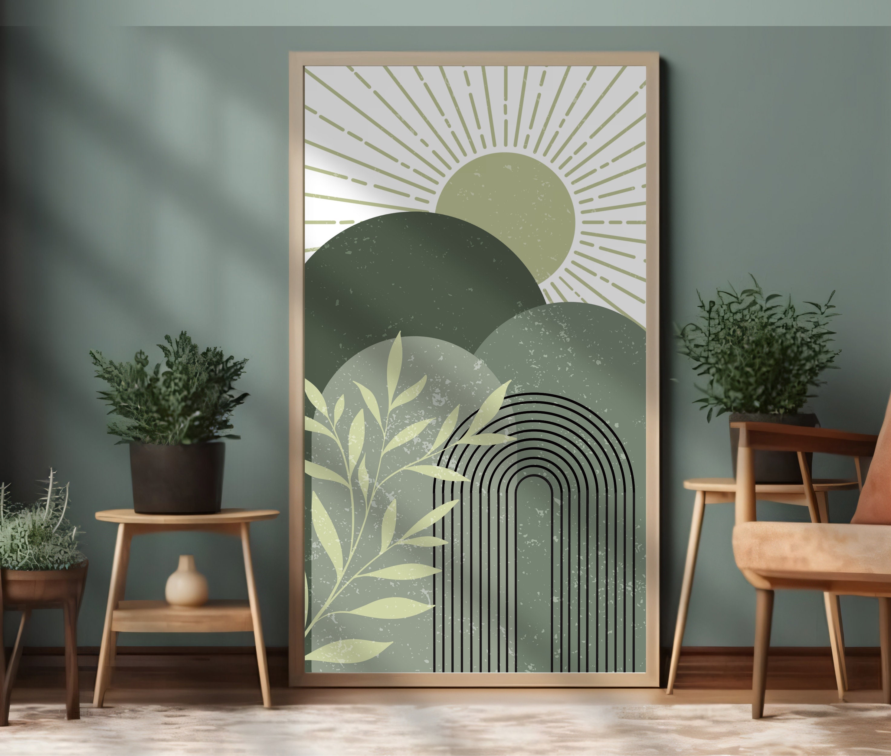 Set of 8 Pcs Sage Serenity Wall Art Collection - Minimalist Boho Prints ...