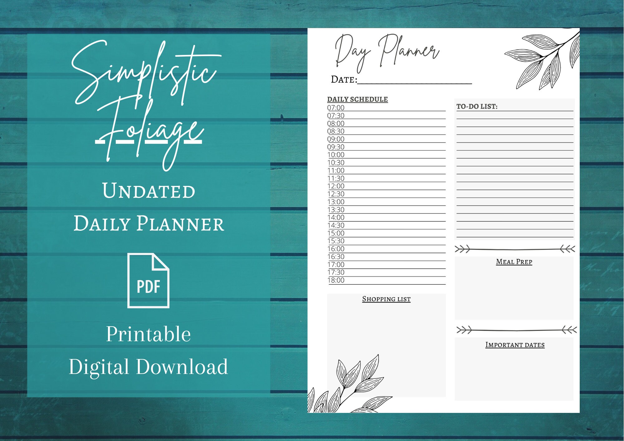 Simplistic Foliage Printable Planner Bundle - Etsy