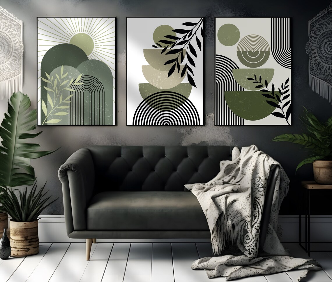 Set of 8 Pcs Sage Serenity Wall Art Collection - Minimalist Boho Prints ...