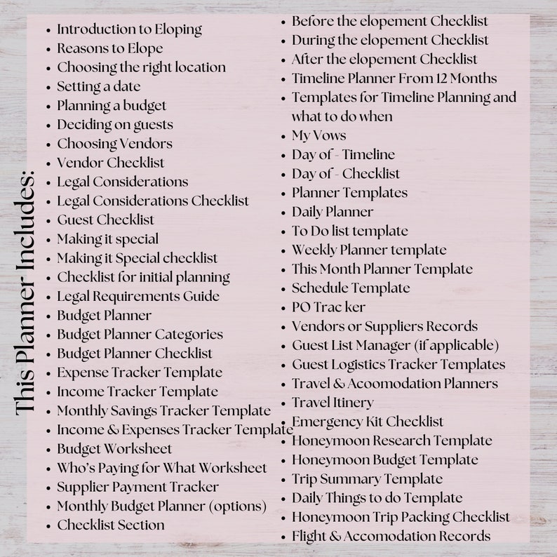 Your Ultimate Elopement Planner - 100 Pages Guide to Elope Micro ...
