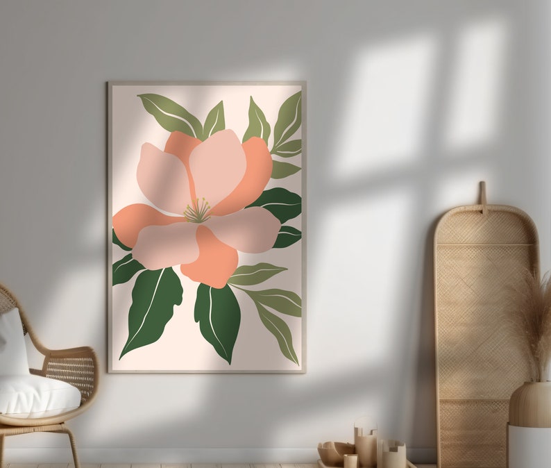 8-piece Boho Floral Digital Wall Art Set Printable Botanical Artwork ...