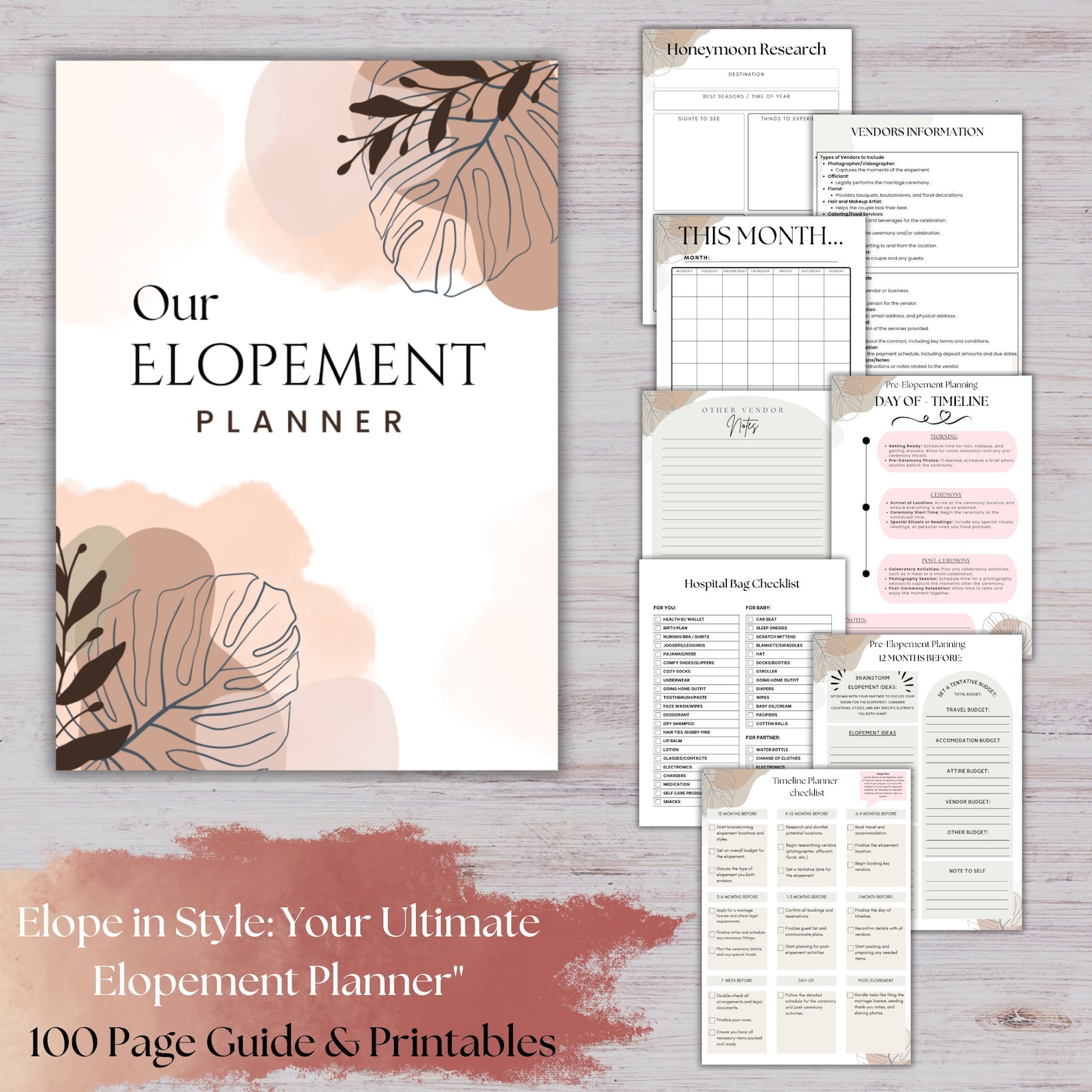 Your Ultimate Elopement Planner - 100 Pages Guide to Elope Micro ...