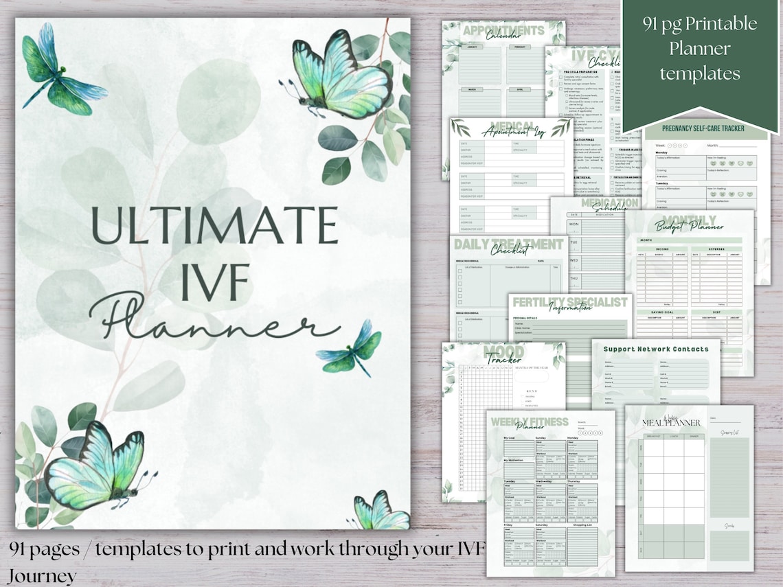 Ultimate IVF Planner Digital Printable PDF Comprehensive Fertility ...