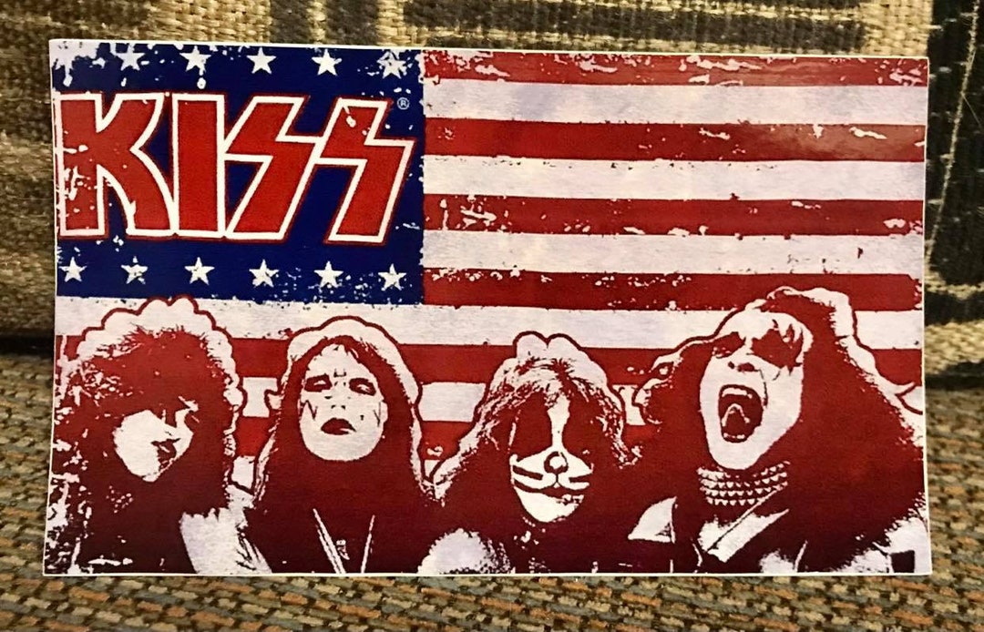 5" X 3" KISS Sticker Flag Faces - Etsy