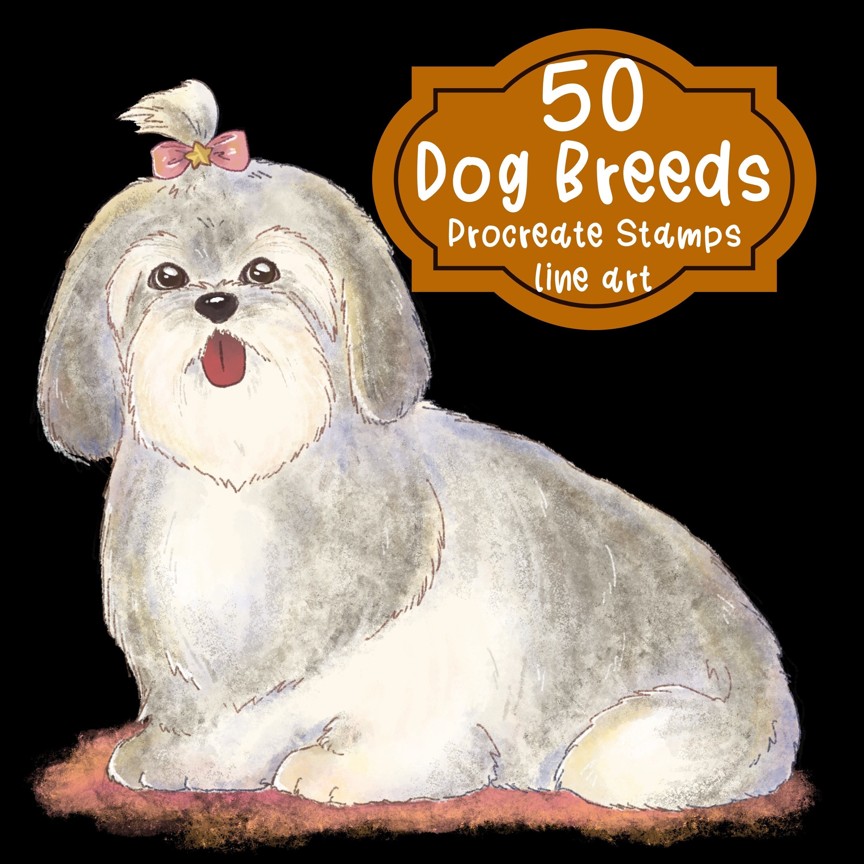 50 Dog Breeds Procreate Stamps: 50 Hand Drawn Procreate - Etsy Australia