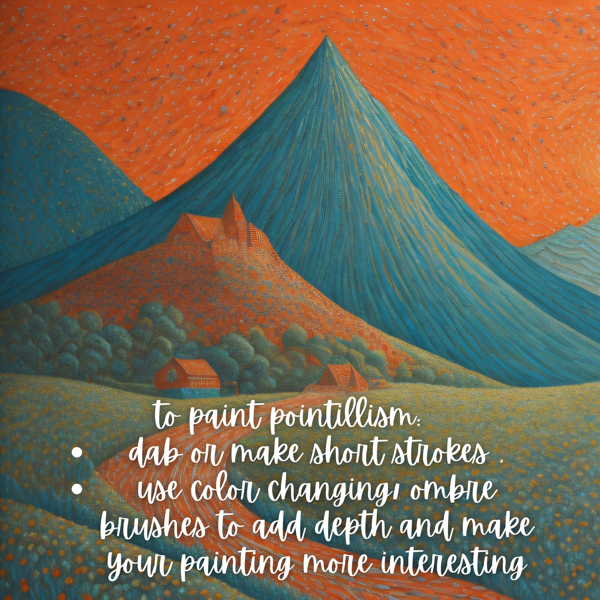 Neo Impressionism Pointillism Oil Brushes Procreate Bundle. Realistic ...