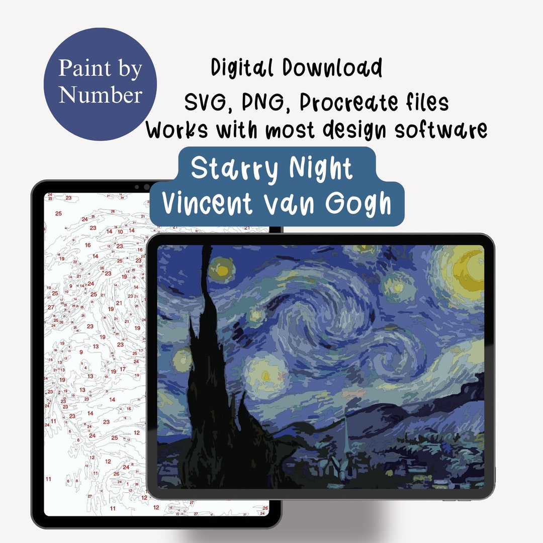 Paint by Numbers Starry Night by Vincent Van Gogh World Famous ...