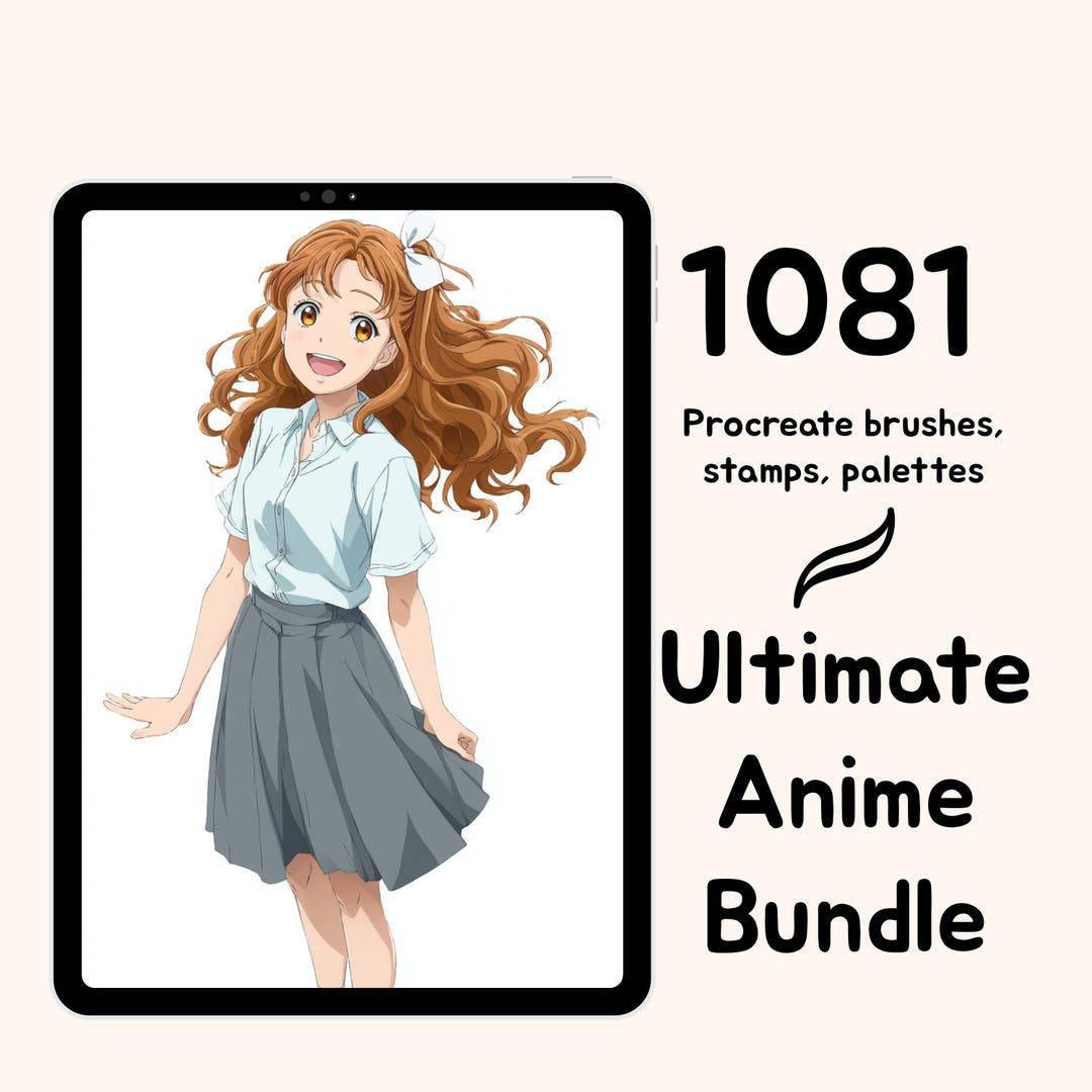 Ultimate Anime Procreate Bundle. Stamps for Body Guides, Anime Location ...