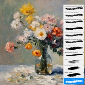Claude Monet Oil Brushes Procreate Bundle. Realistic Oil Painting ...