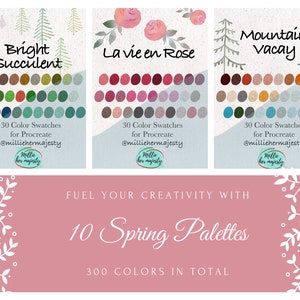 10 Spring Palettes for Procreate 300 Colors, Easter Eggs, Forest ...
