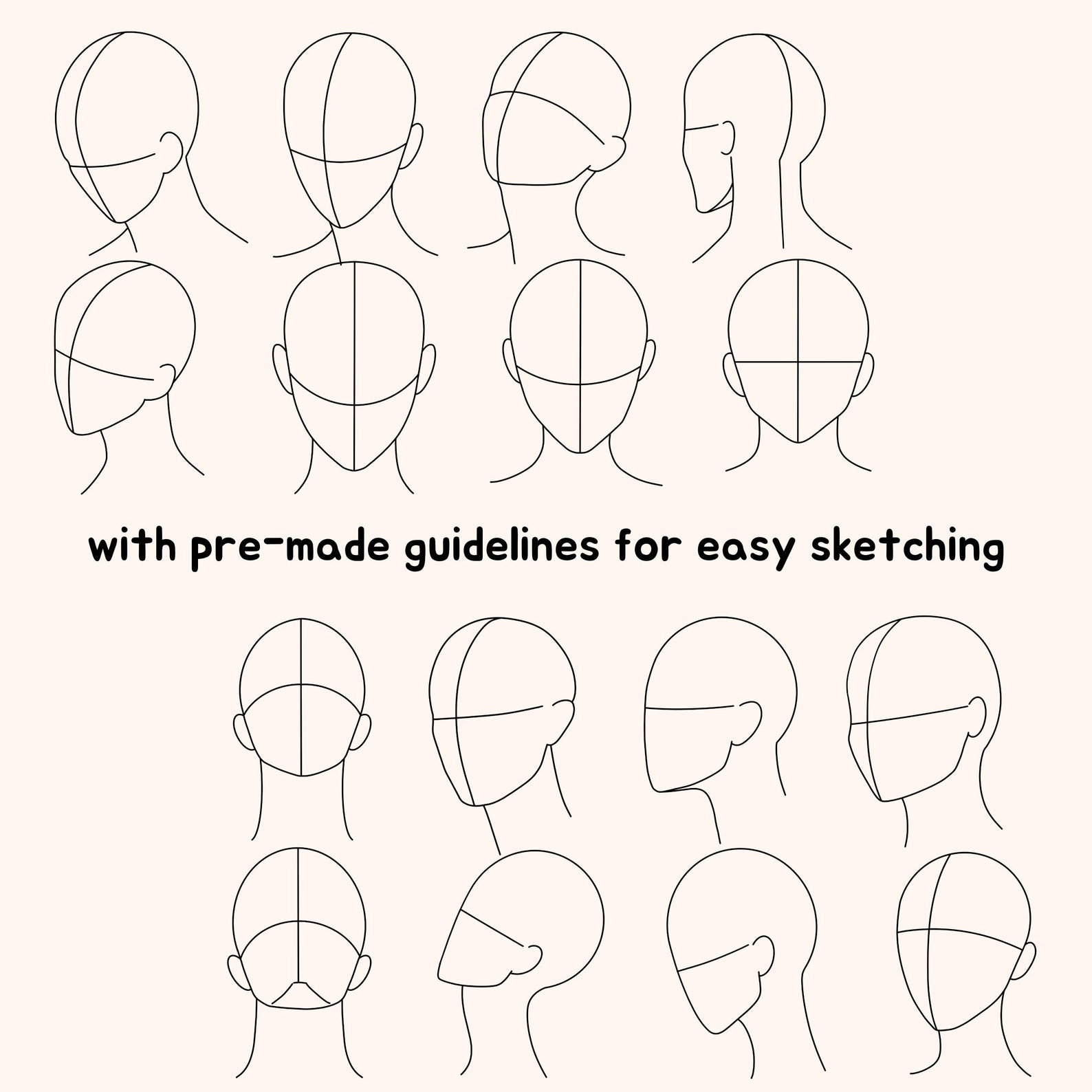 50 Effortless Face Procreate Stamps. Face Shapes Procreate Brushes Face ...