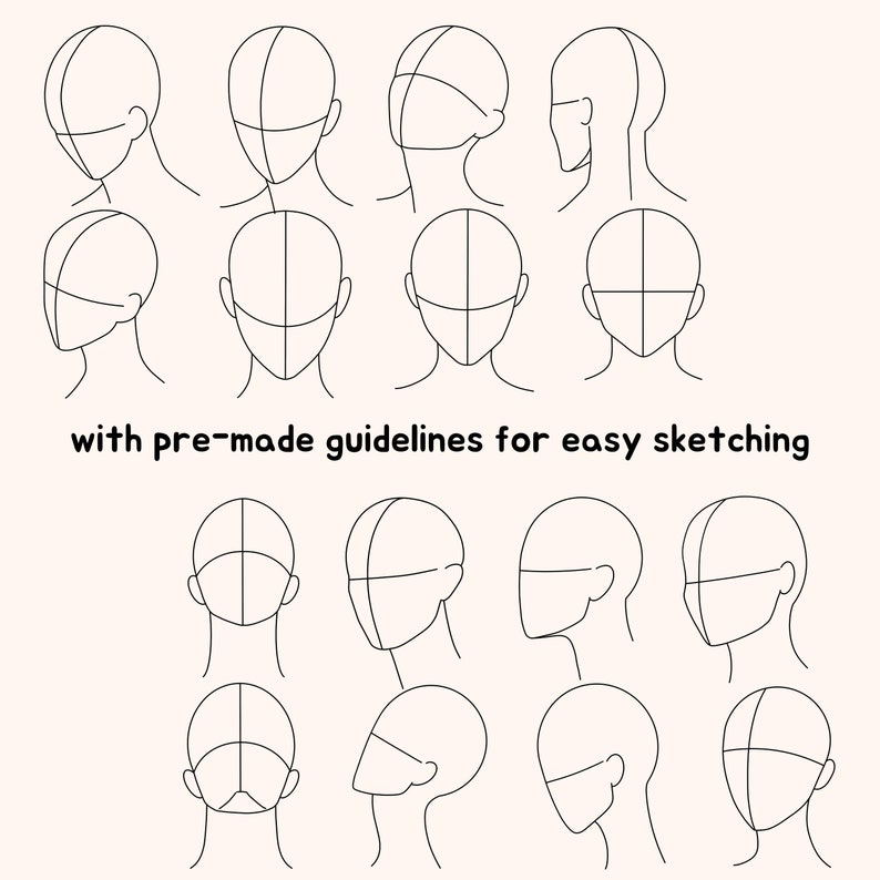 50 Effortless Face Procreate Stamps. Face Shapes Procreate Brushes Face ...
