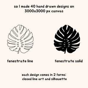 80 Botanist's Leaf Shape Procreate Stamps: Hand Drawn Line Art and ...