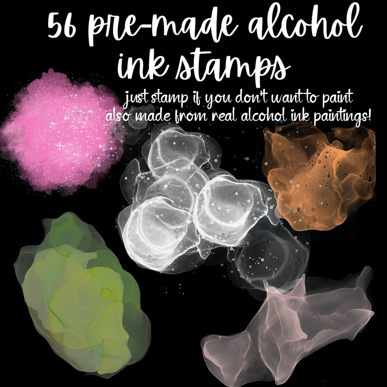 166 Real Alcohol Ink Brushes for Procreate. Ripple Effects, Alcohol ...