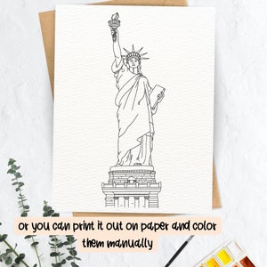 22 World Famous Landmark Coloring Page. Hand Drawn PNG File No ...