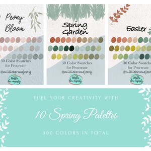 10 Spring Palettes for Procreate 300 Colors, Easter Eggs, Forest ...
