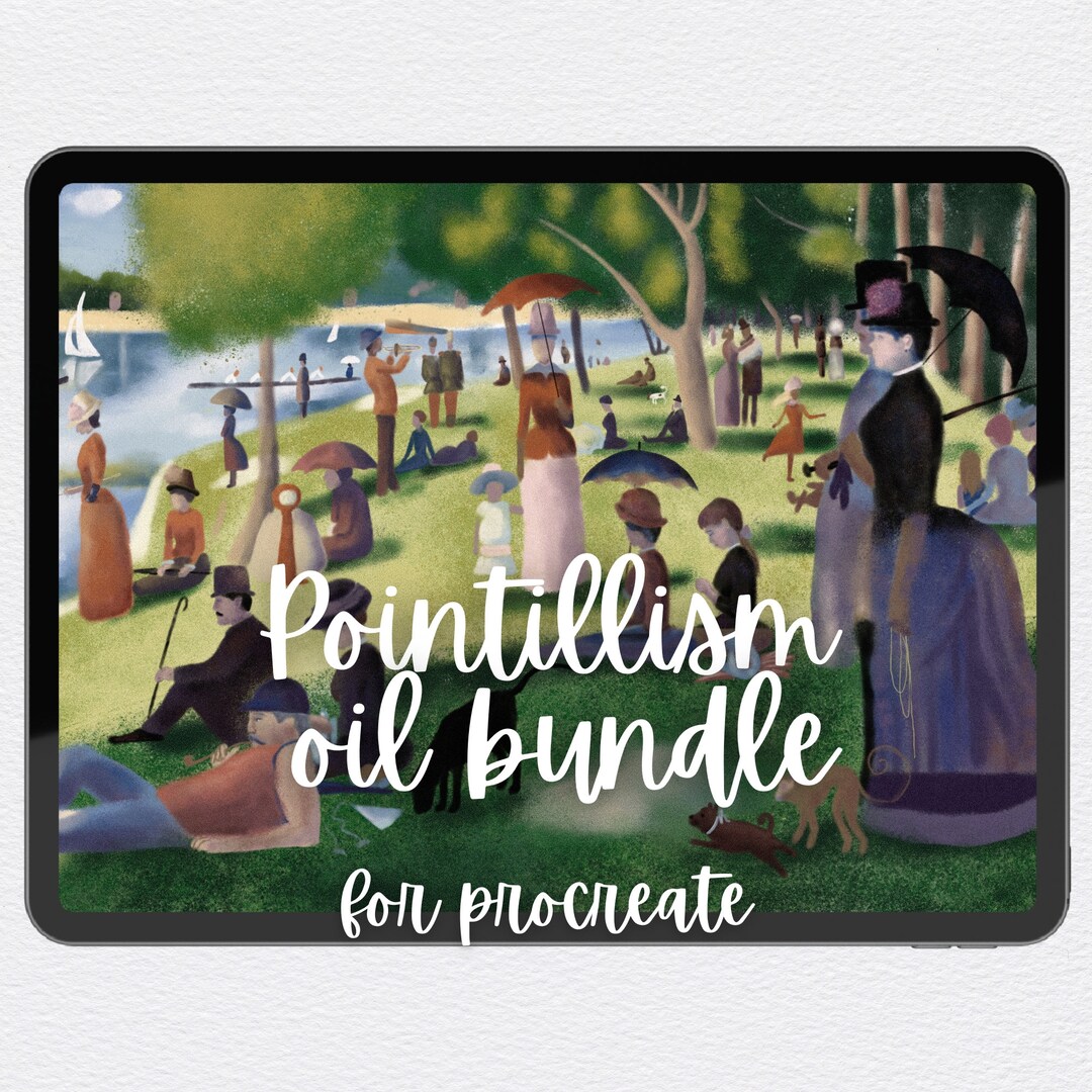 Neo Impressionism Pointillism Oil Brushes Procreate Bundle. Realistic ...