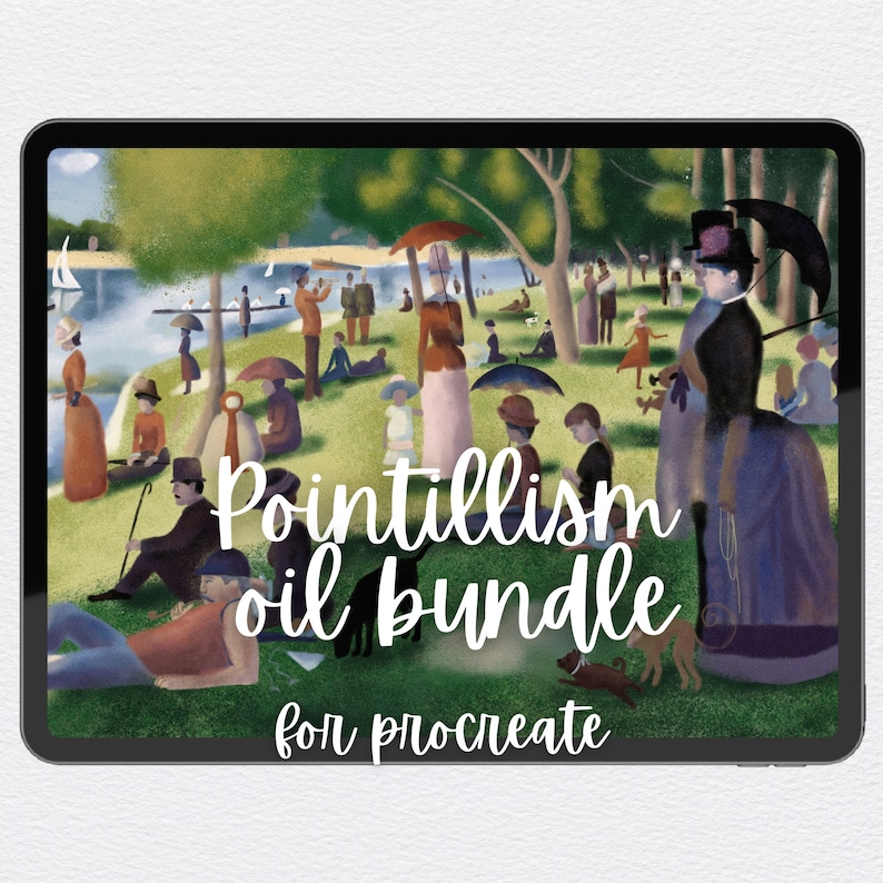 Neo Impressionism Pointillism Oil Brushes Procreate Bundle. Realistic ...