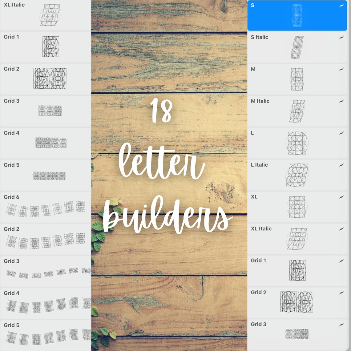 239 Lettering Grids Procreate Brushes. Includes Letter - Etsy