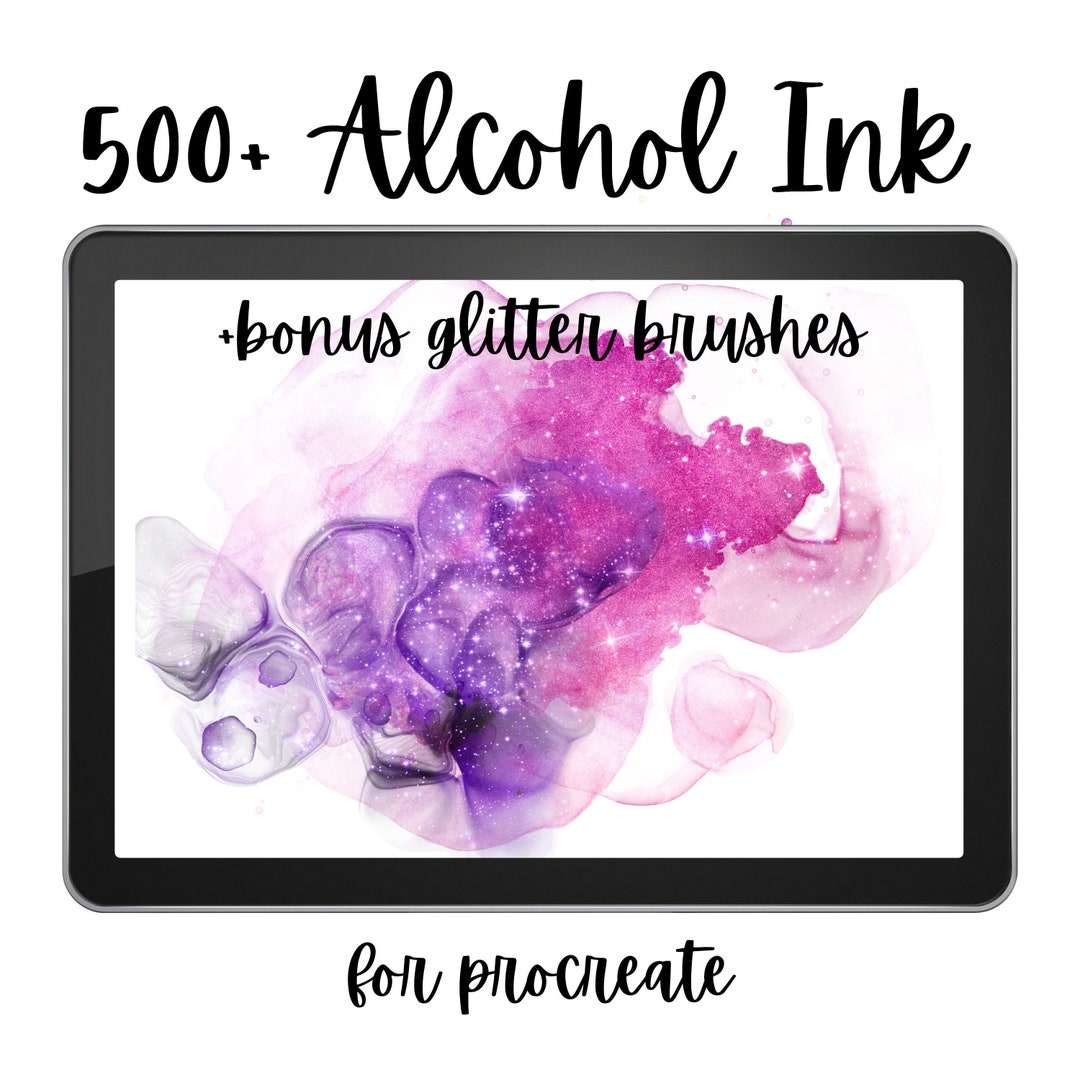 500+ Alcohol Ink Stamps for Procreate Including Bonus Glitter Brushes ...