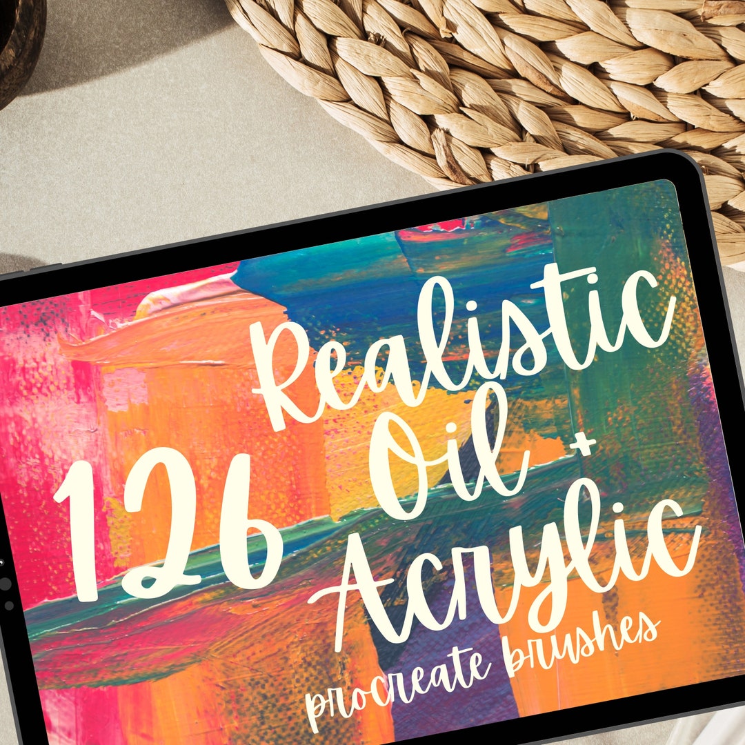 126 Oil Acrylic Brushes for Procreate. Realistic Oil Painting Acrylic ...