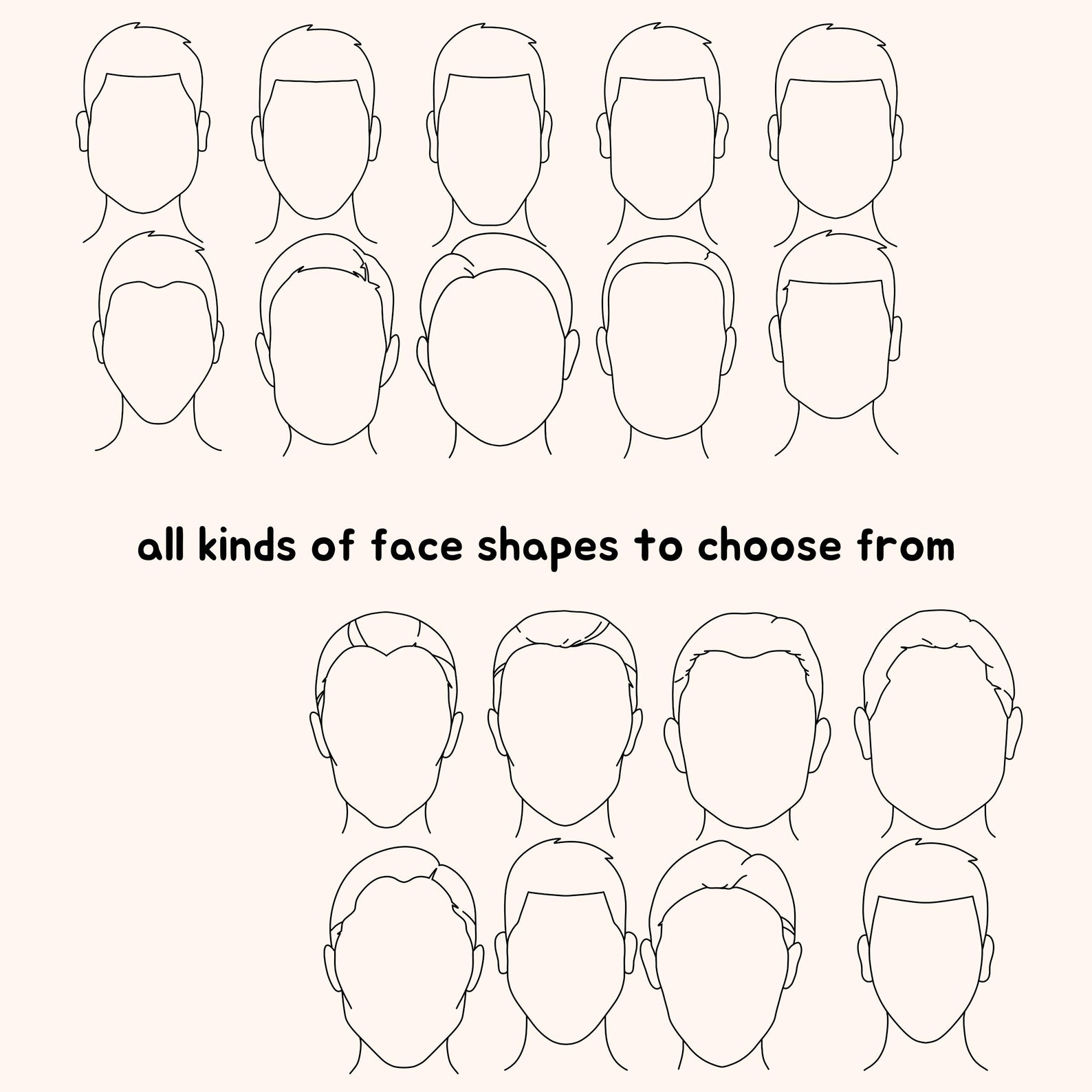 50 Effortless Face Procreate Stamps. Face Shapes Procreate Brushes Face ...